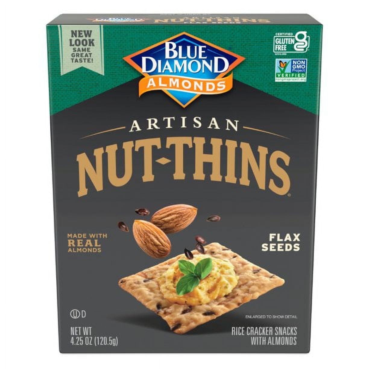 Blue Diamond, Artisan Nut-Thins, Flax Seeds Rice Cracker Snacks with ...