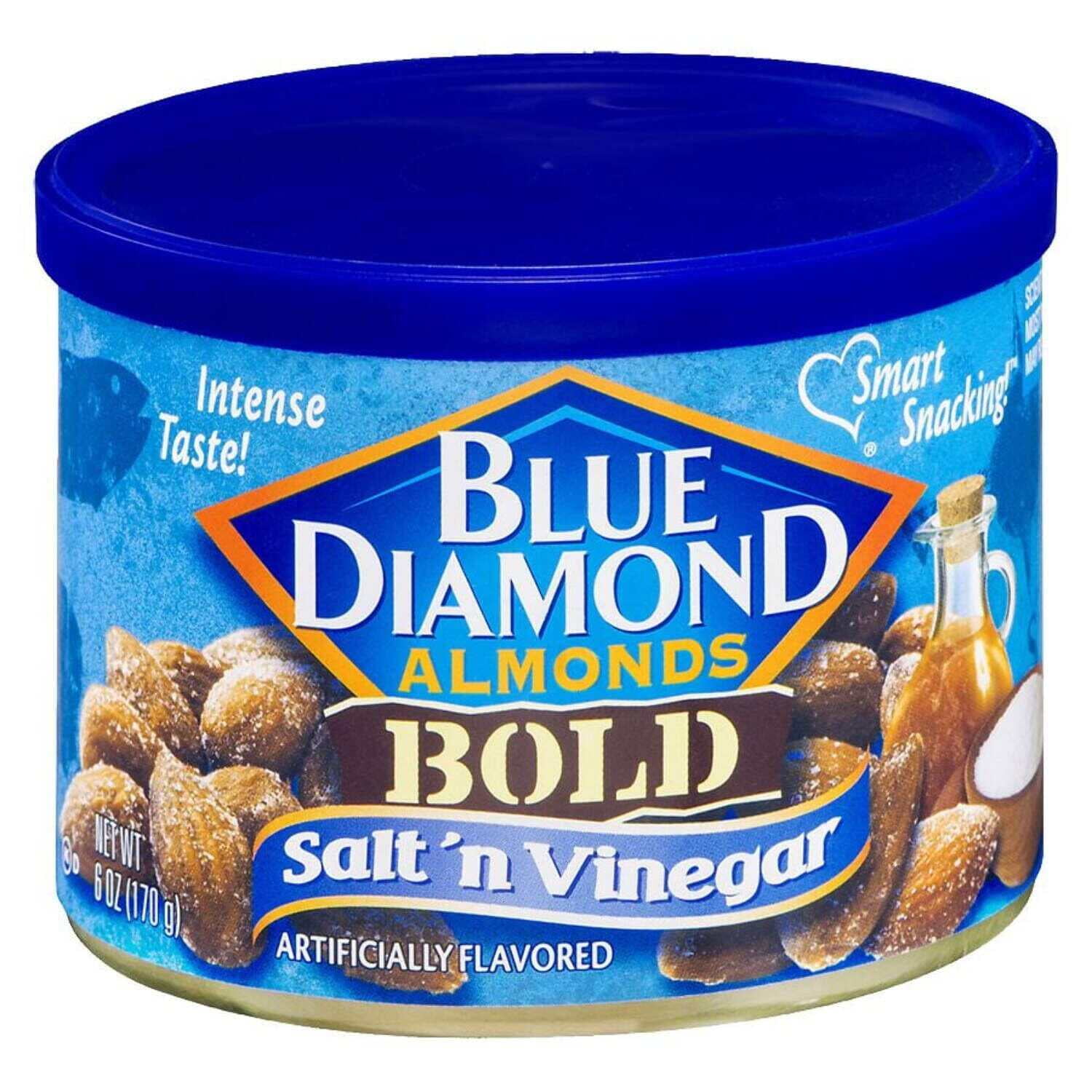 Blue Diamond Bold Almonds Salt 'n Vinegar 6.0 oz Pack of 2 - Walmart.com
