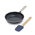 Blue Diamond 8″ Ceramic Nonstick Fry Pan with Spatula, Dishwasher Safe ...