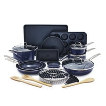 Granite Stone Classic Blue Non-Stick Diamond-Coated 15 Piece Kitchen ...