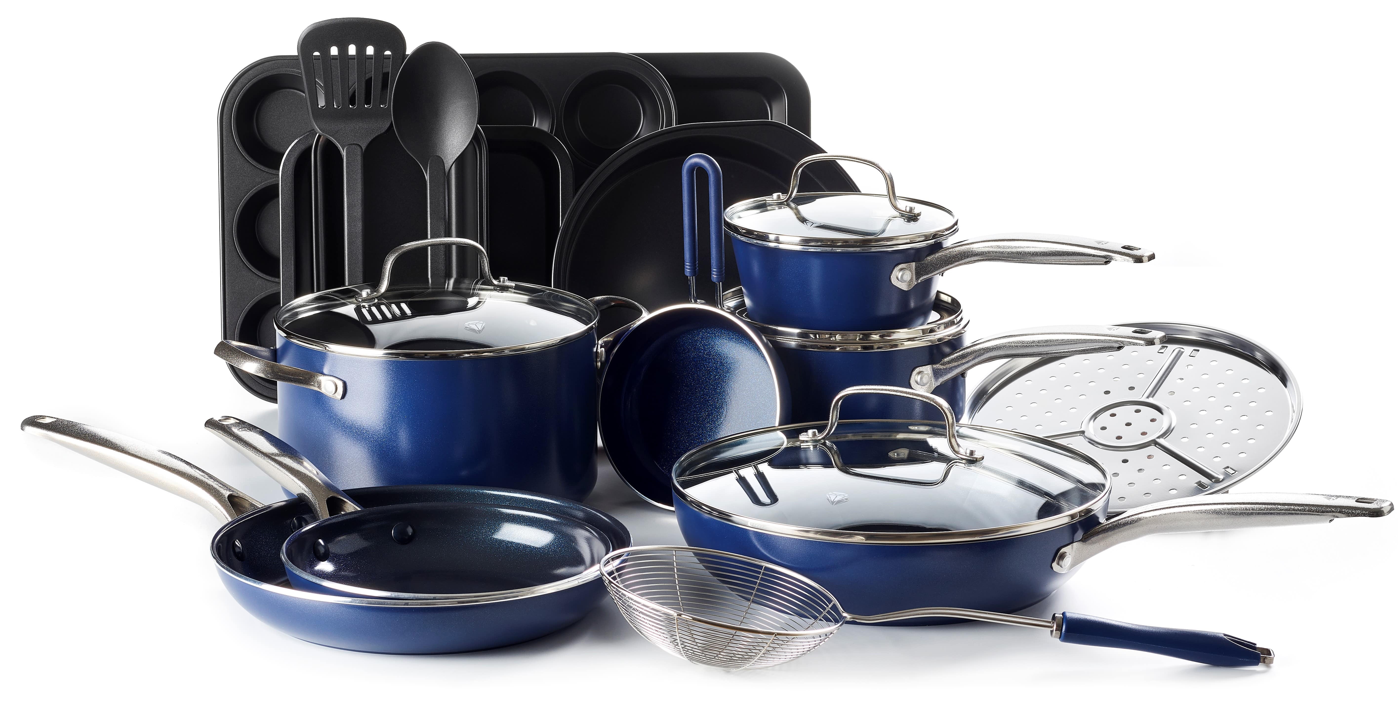 Blue Diamond 20-Piece Ceramic Non-Stick Cookware Set - Walmart.com