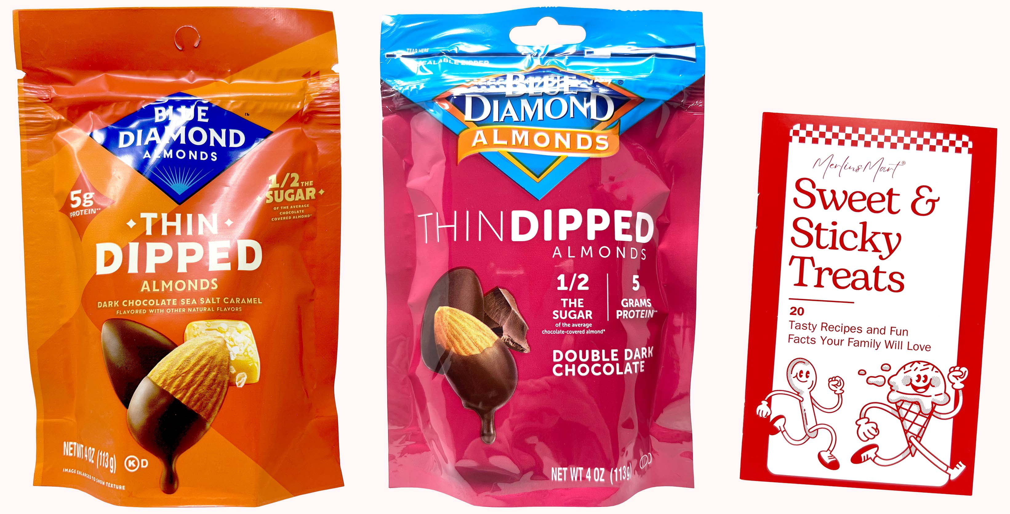 Blue Diamond Dipped Almonds Variety Pack – Double Dark Chocolate & Dark ...