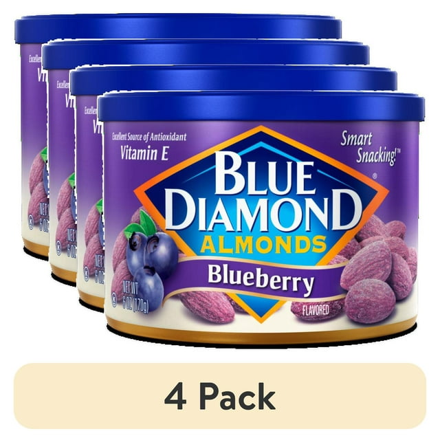 (4 pack) Blue Diamond Almonds, Blueberry Flavored Snack Nuts perfect ...