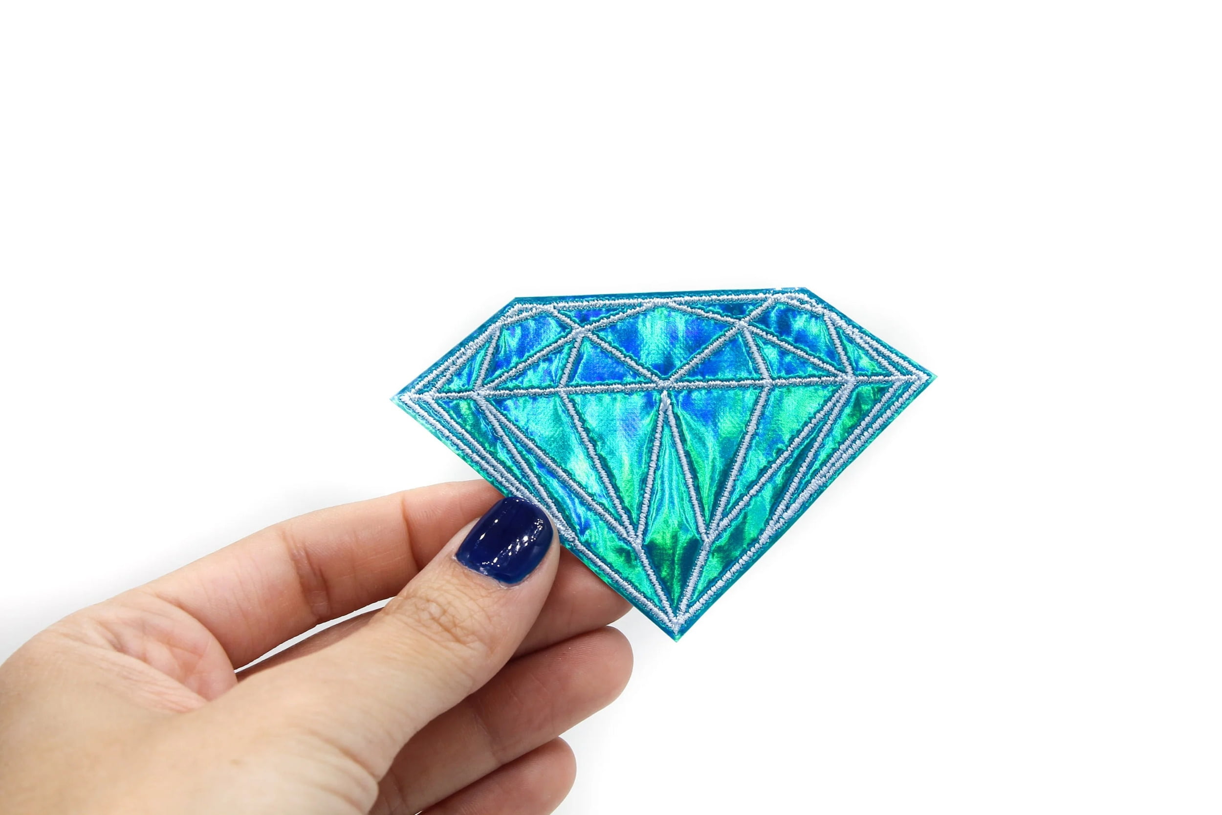 Blue Diamond Holographic Embroidered Patch - Walmart.com