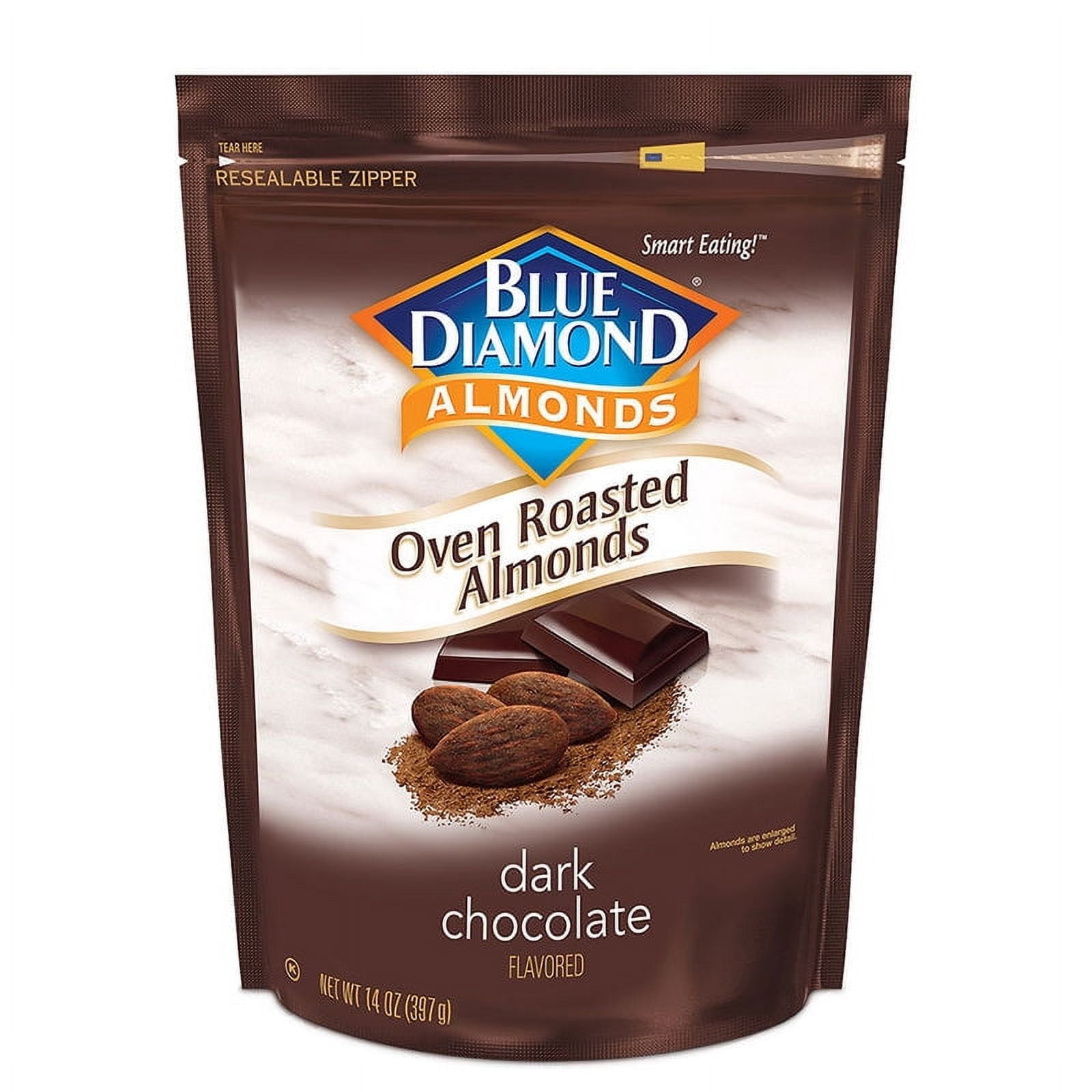 Blue Diamond Kosher Oven Roasted Almonds Dark Chocolate - 14 oz Pack of ...