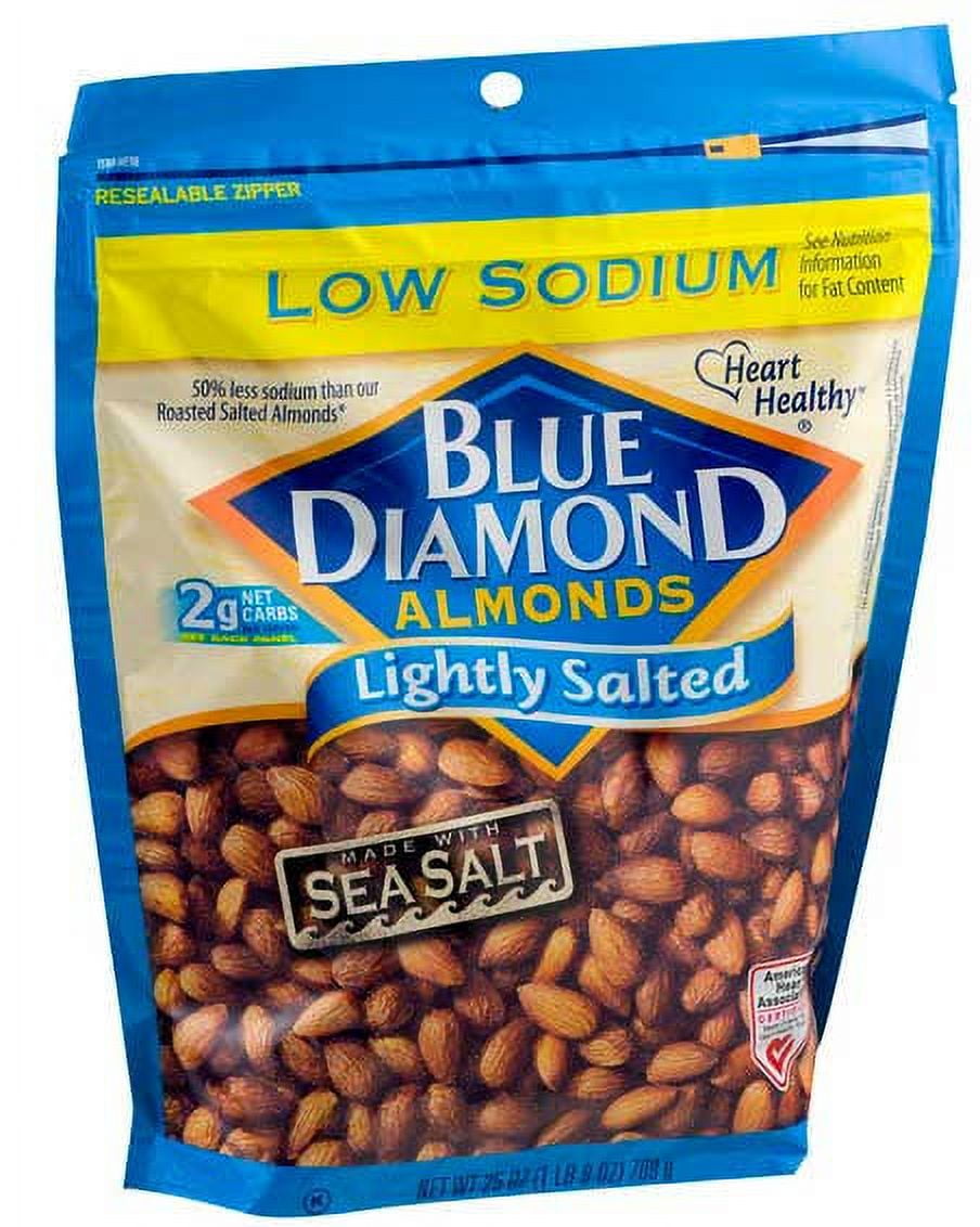 Blue Diamond Low Sodium Lightly Salted Almonds, 25 Ounce -- 6 per case ...