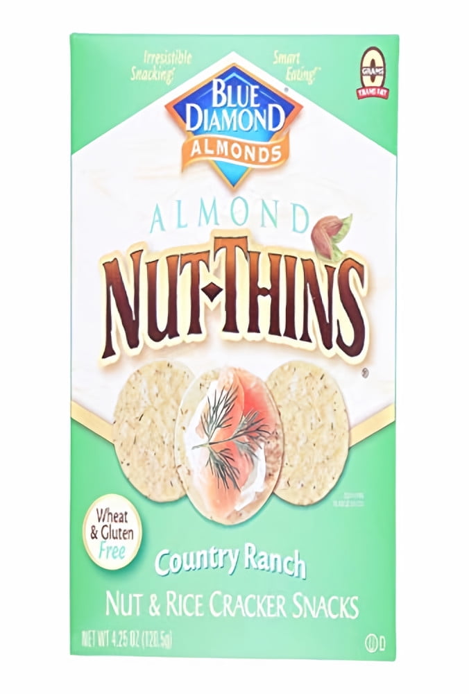 Blue Diamond Nut & Rice Cracker Snacks Country Ranch Thins (Pack of 5 ...