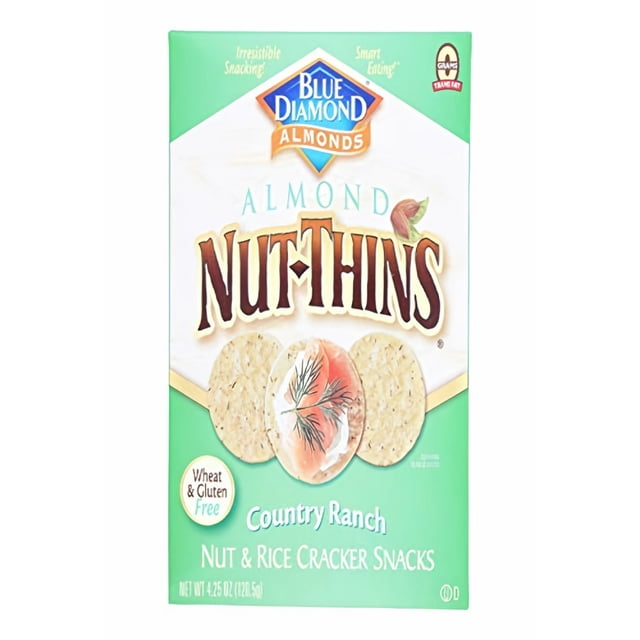 Blue Diamond Nut & Rice Cracker Snacks Country Ranch Thins (Pack of 5 ...
