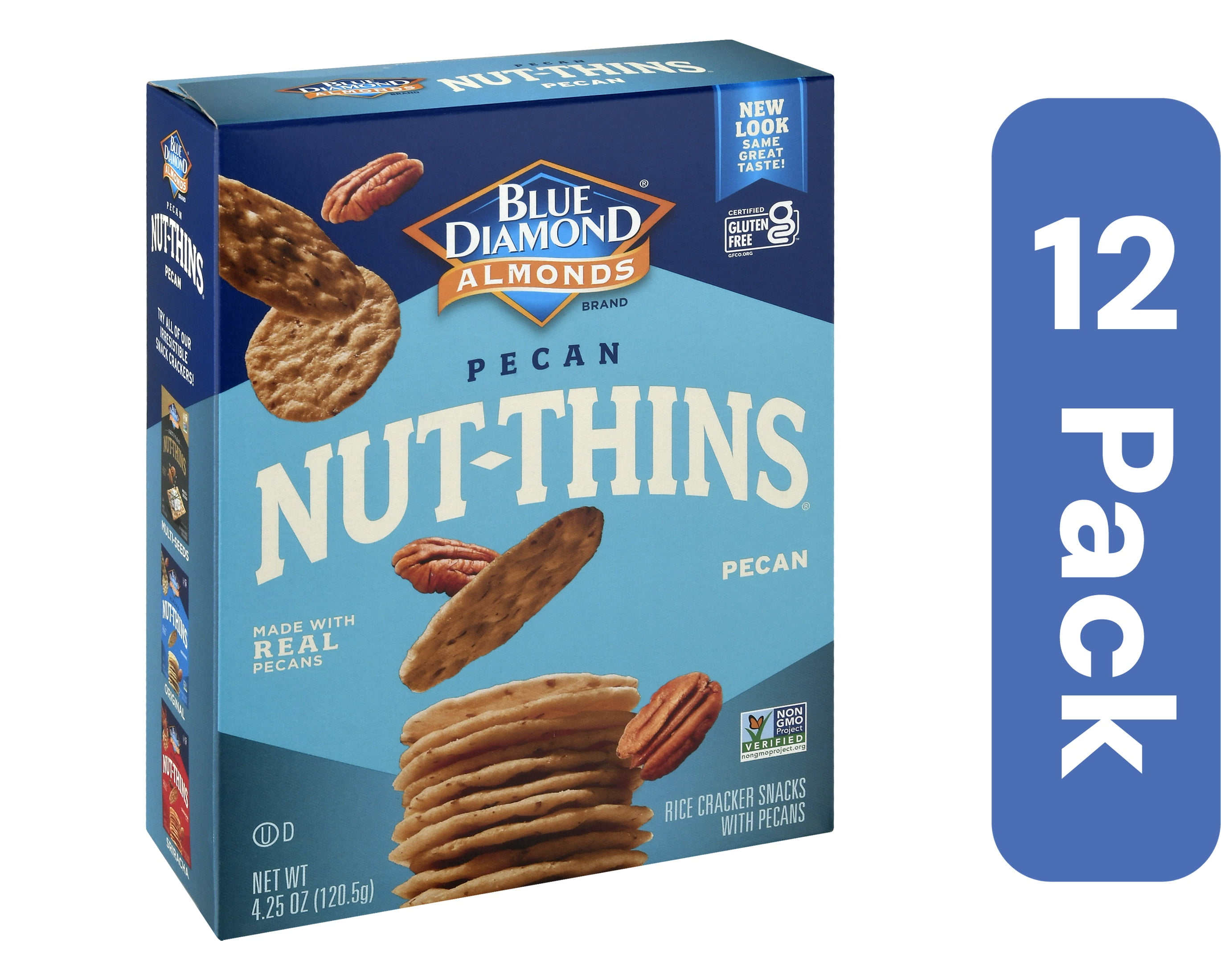 Blue Diamond Nut Thins Pecan Crackers 4.25 oz (Pack of 12) - Walmart.com