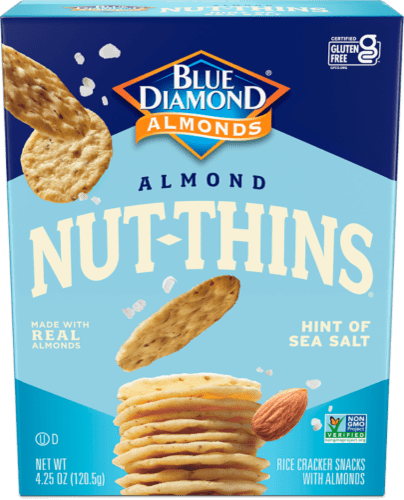 Blue Diamond Nut-Thins Sea Salt Rice Almond Crackers 4.25 oz - Walmart.com