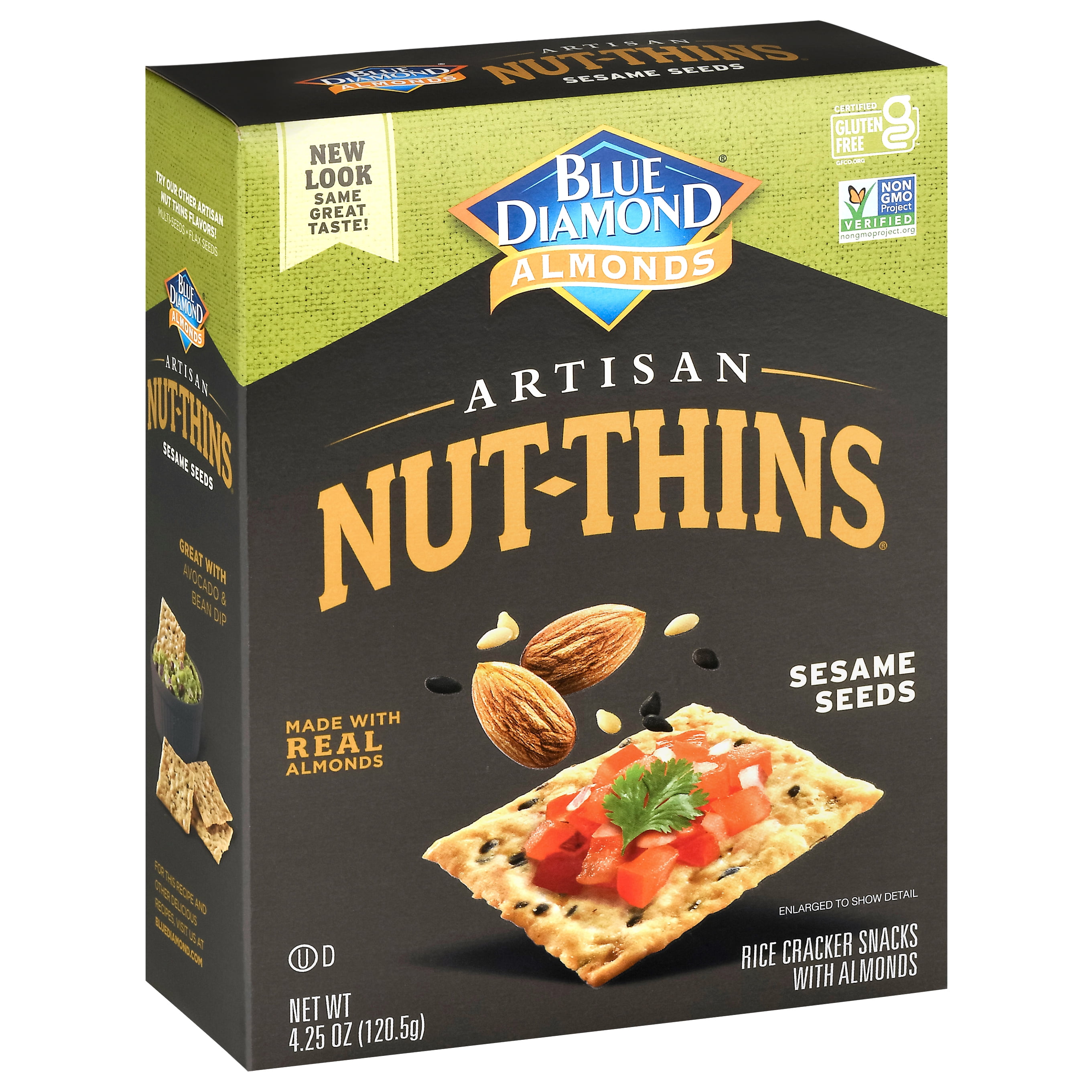 Blue Diamond Nut Thins Sesame Seed Crackers 4.25 oz (Pack Of 12 ...