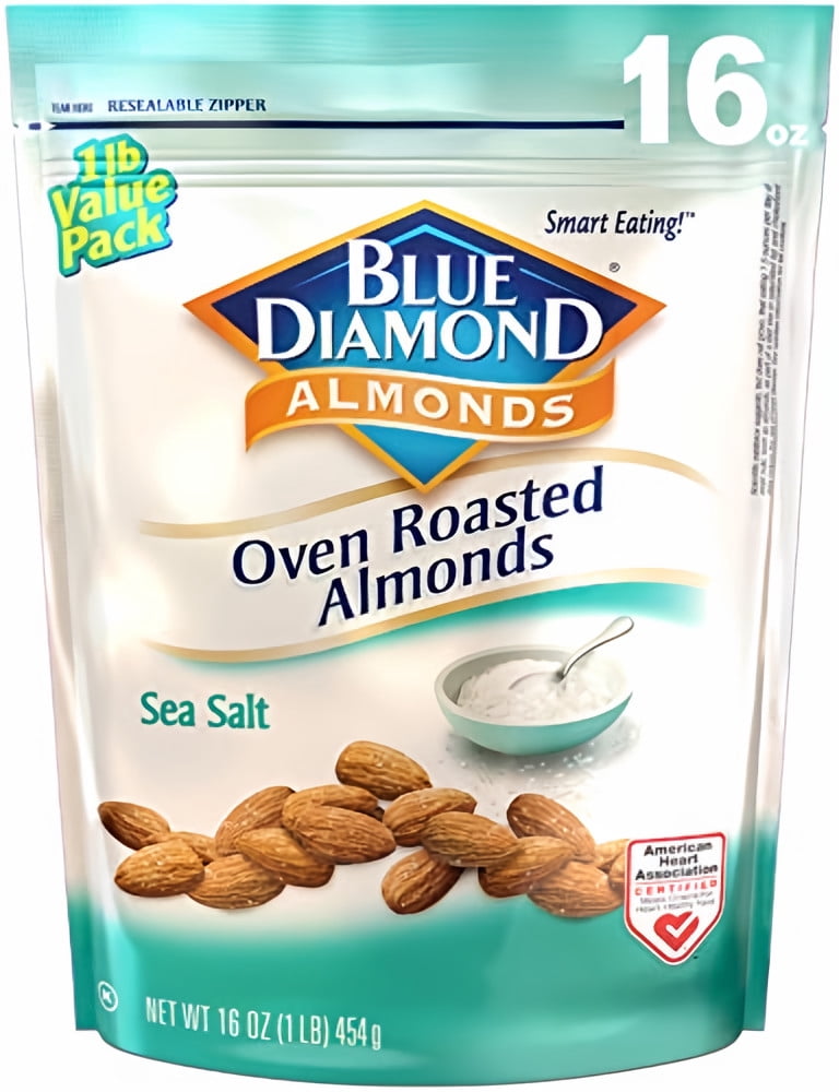 Blue Diamond Oven Roasted Almonds Sea Salt (Pack of 16) - Walmart.com