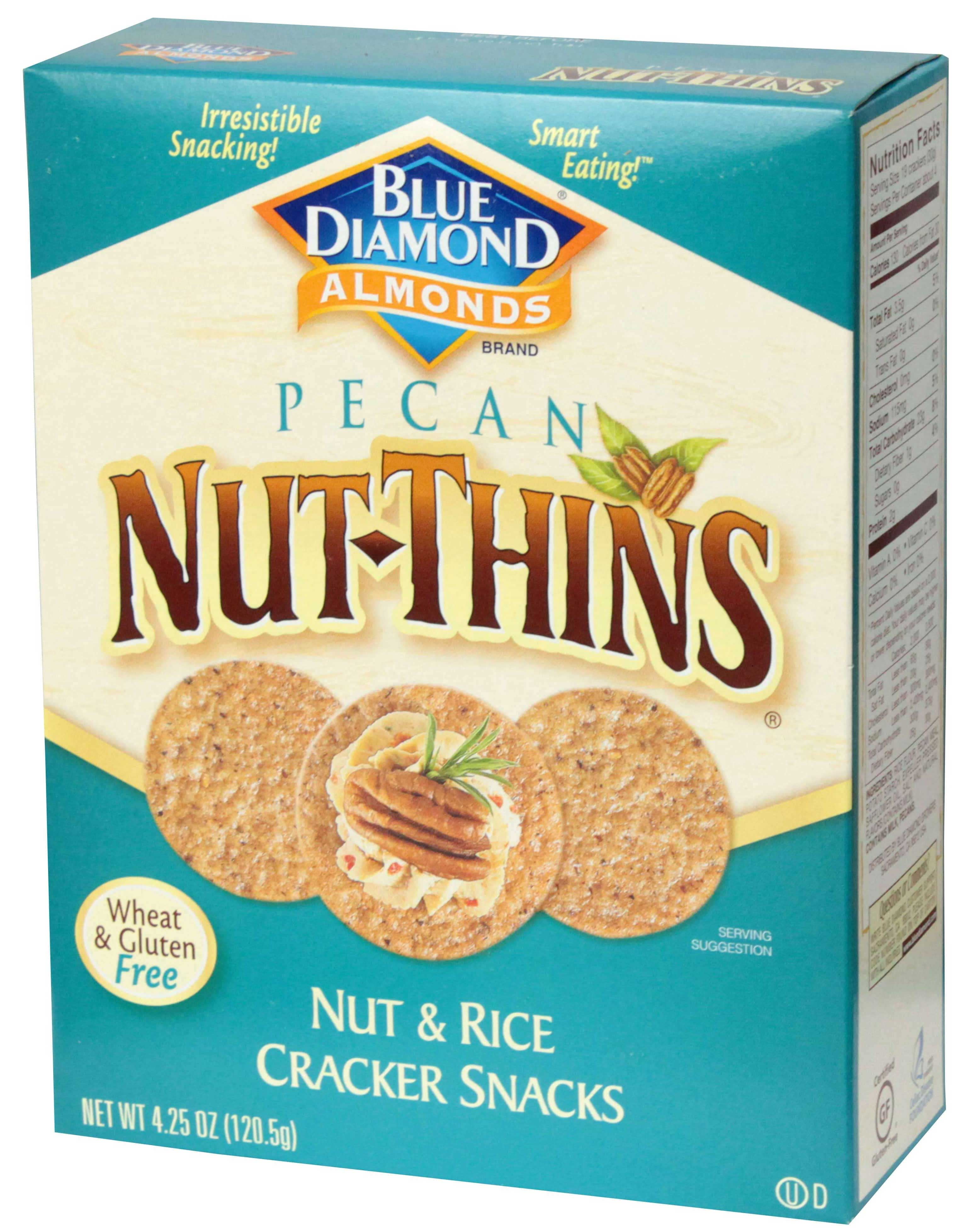 Blue Diamond Pecan Nut Thins Cracker, 4.25 Ounce -- 12 per case ...