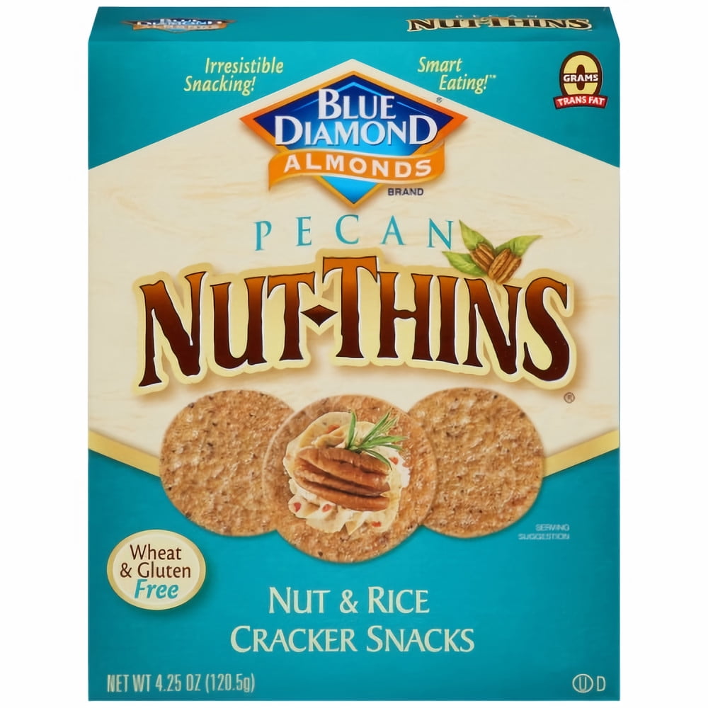 Blue Diamond Pecan Nut Thins Cracker Snacks 4.25 oz (Pack of 5 ...