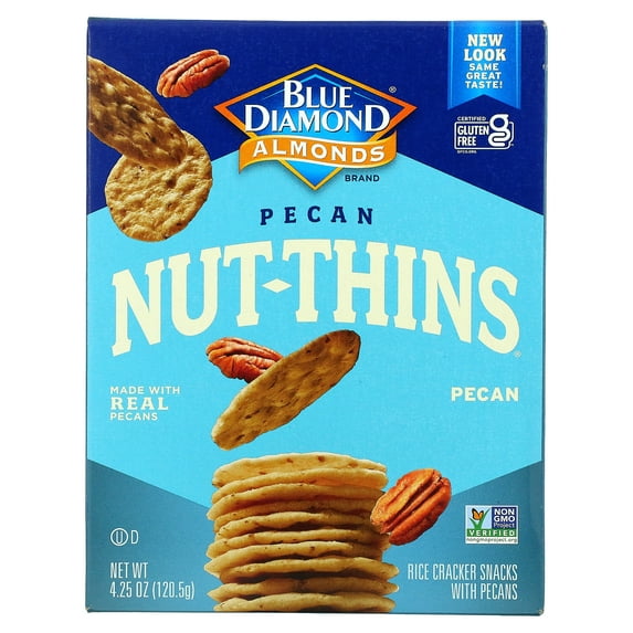 Blue Diamond, Pecan Nut-Thins, Rice Crackers with Pecans, 4.25 oz - Walmart.com
