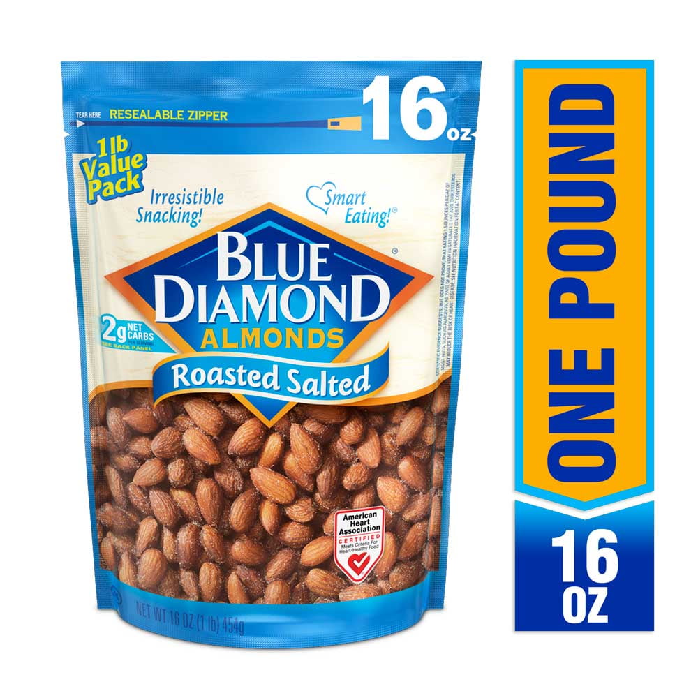 Blue Diamond NUTS: Roasted Salted Almonds, 16 Oz - Walmart.com