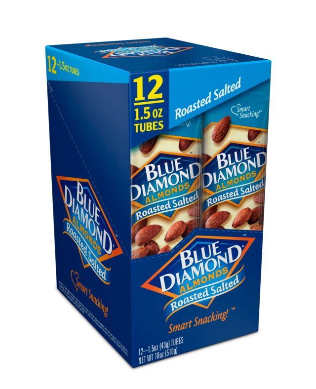 Blue DiamondÂ® Roasted Salted Almonds 1.5 oz. Tube - Walmart.com