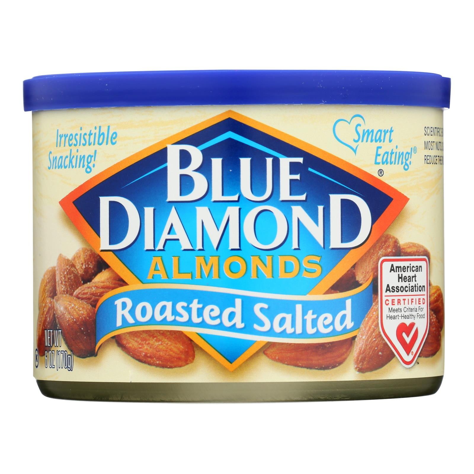 Blue Diamond Almonds, Roasted .. Salted Snack Nuts, 6 .. Ounce Can ...