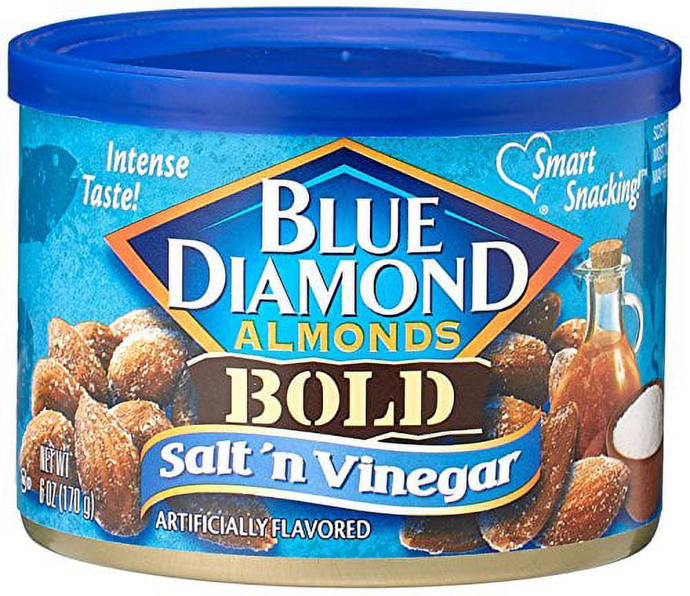 Blue Diamond Salt & Vinegar Almonds, Bold Tins, 6 oz, 3 Pack - Walmart.com