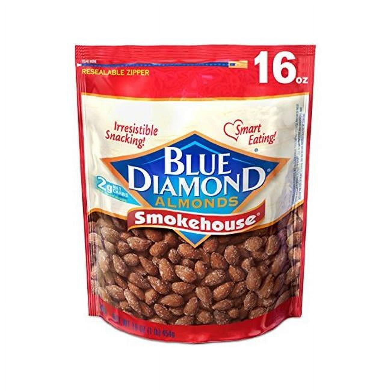 Blue Diamond Almonds Gluten Free Smokehouse Flavored Snack Nuts, 16oz ...