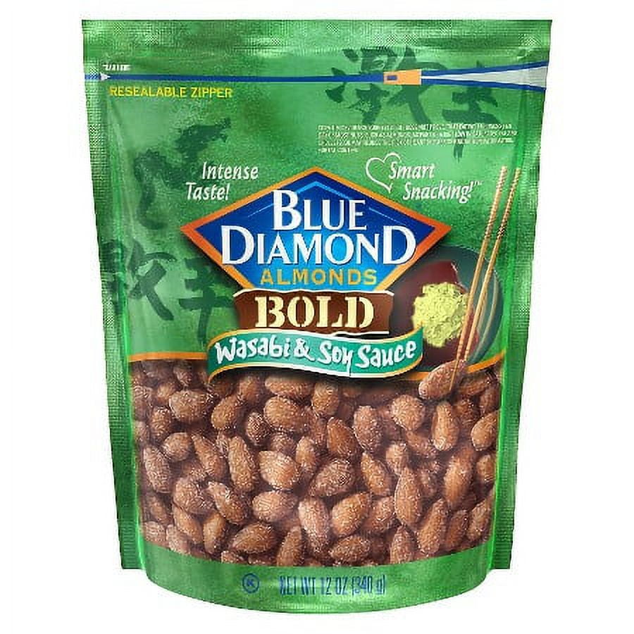 Blue Diamond Wasabi & Soy Sauce Almonds 12 oz - Walmart.com