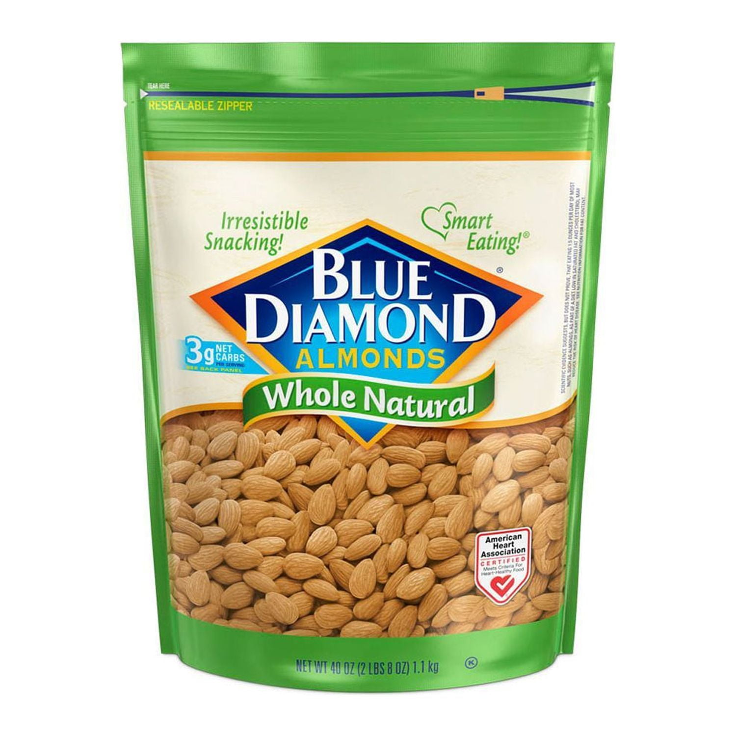 Blue Diamond Whole Natural Almonds (40 oz.) - Walmart.com