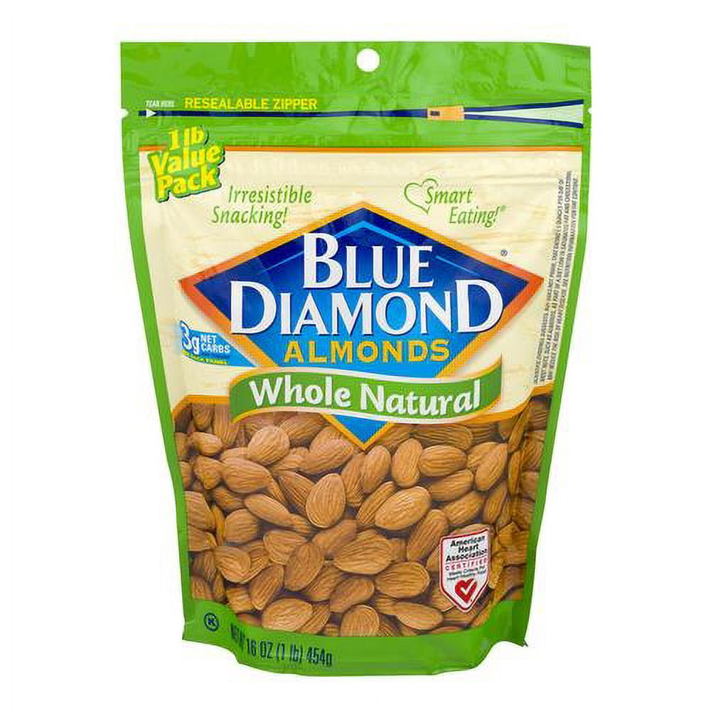 Blue Diamond Whole Natural Almonds (Pack of 14) - Walmart.com