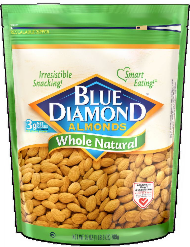 2X - Blue Diamond Whole Natural Almonds - Walmart.com