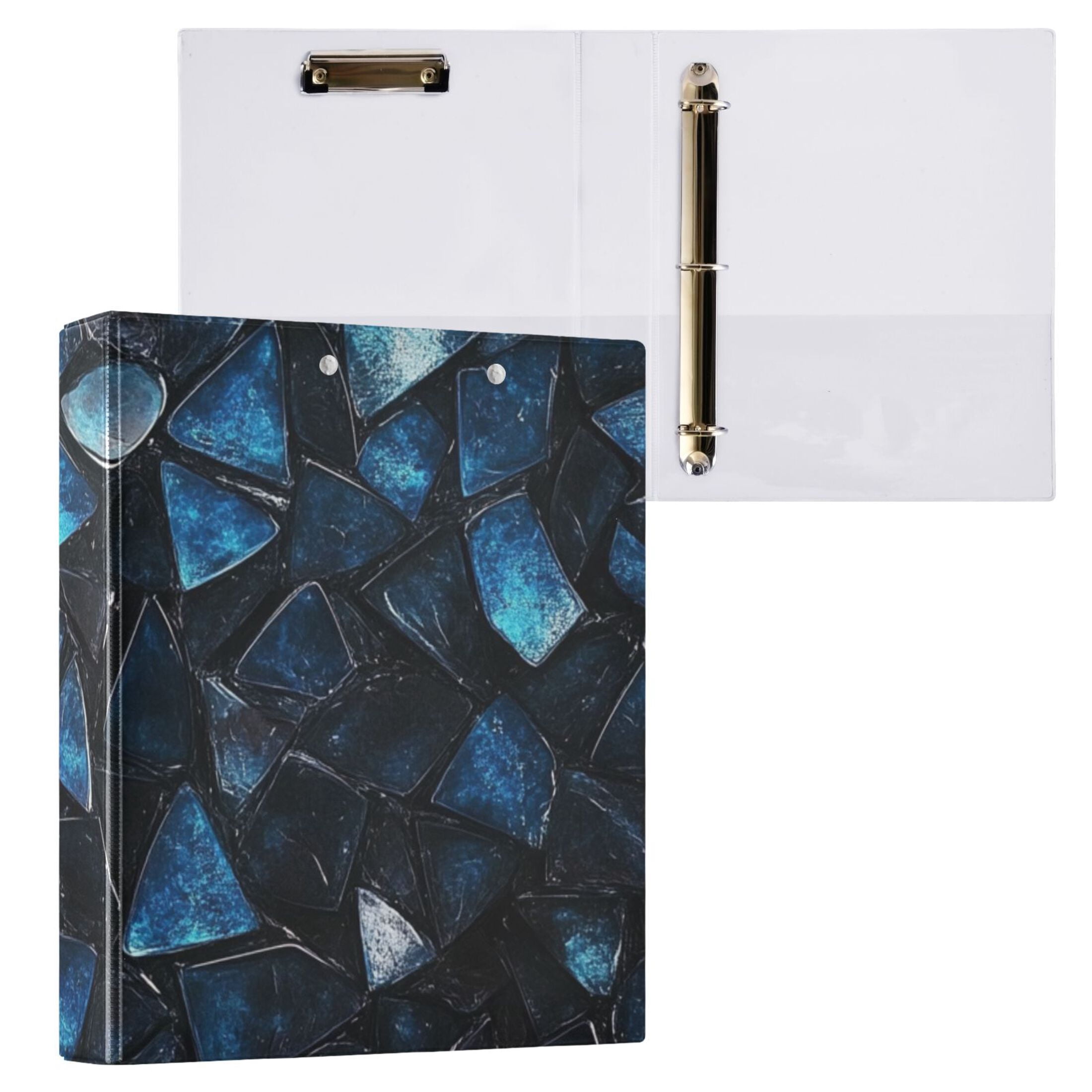 Blue Diamonds 3 Ring Binders 1.5 inch Hardcover File Folders with ...