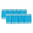Blue Diamonds Plaid 2 Panels Kitchen Valance, Rectangular Geometric ...