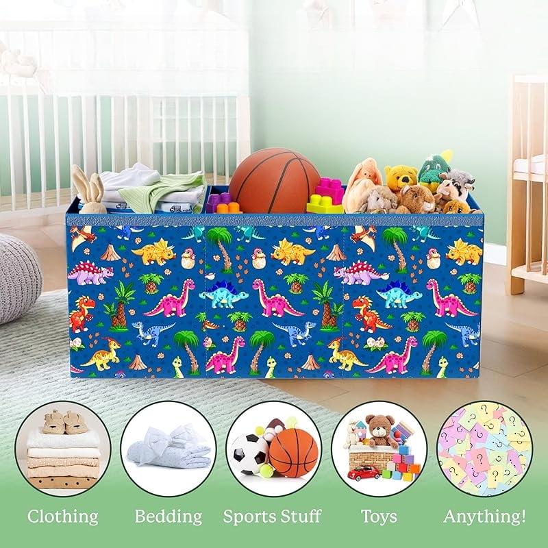 Blue Dino Dinosaur Toy Storage Organizer for Kids and Toddlers, 40" x ...