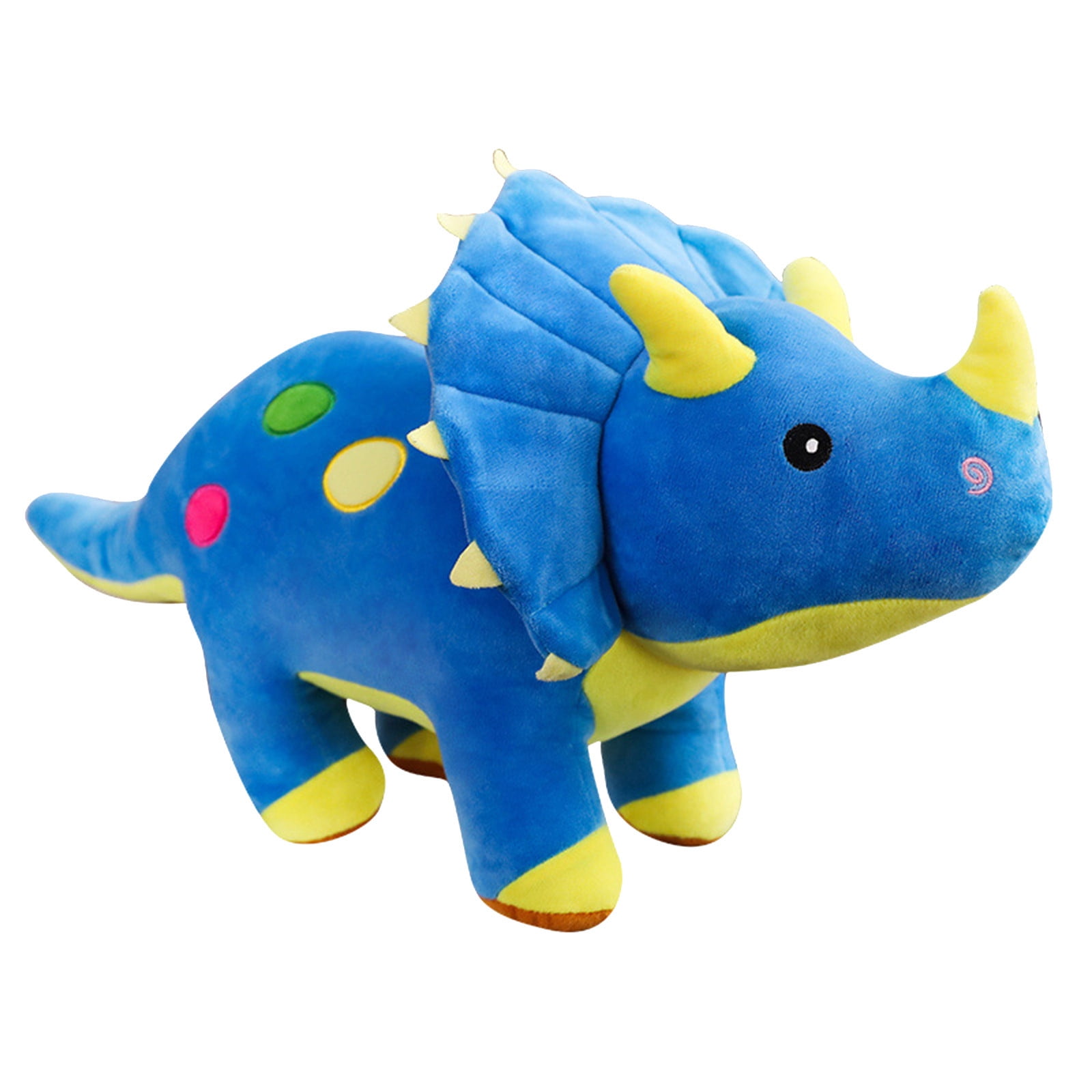 Blue Dinosaur Plush Stuffed Animal Toy Triceratops Simulation Doll For ...