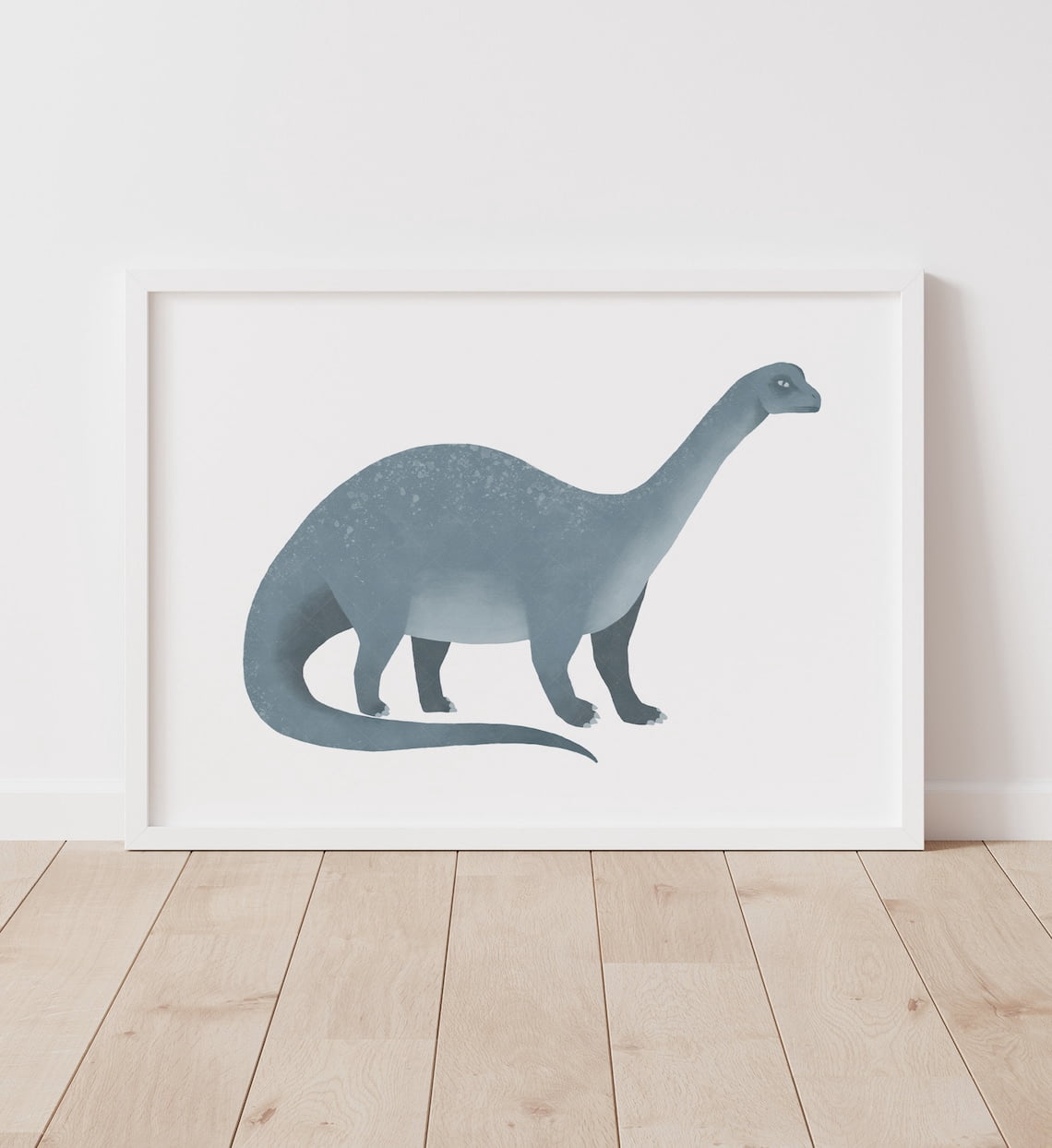 Blue Dinosaur Poster Nursery Decor Brontosaurus Wall Art Boys Room ...