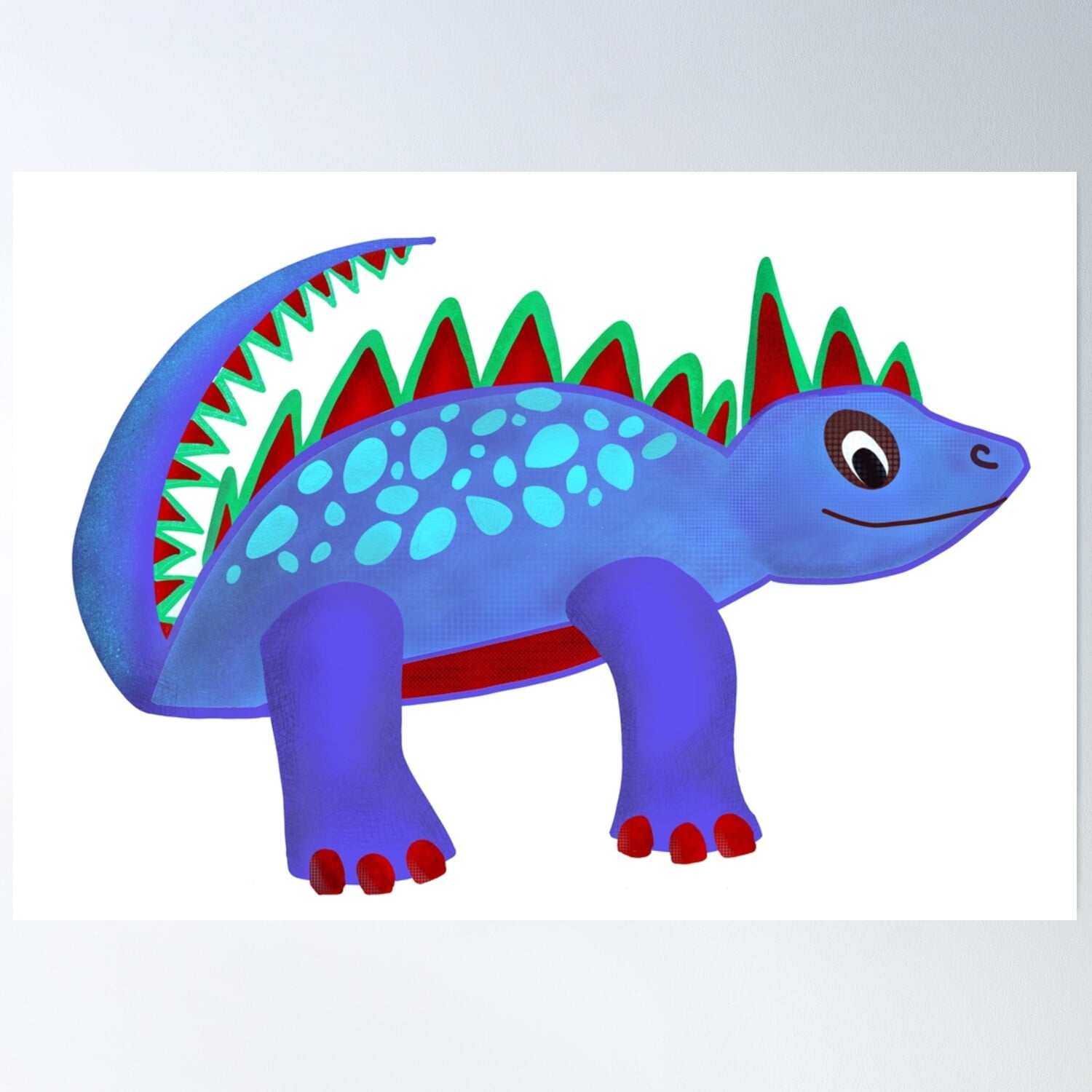 Blue Dinosaur Poster Wall Art, Modern Wall Decor, 16x24 UNFRAMED ...