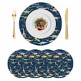 Blue Dinosaur Round 15 Inch Placemats Set of 4, Vintage Letters Farm ...
