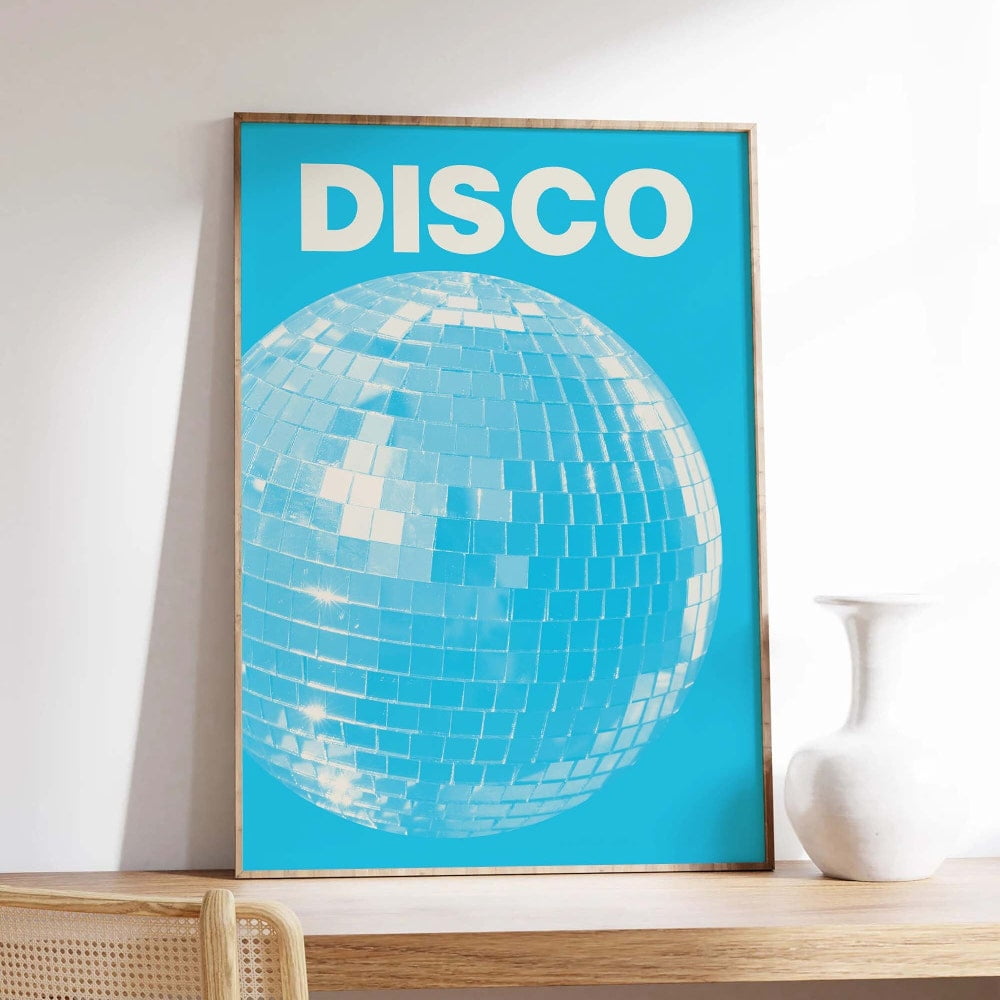 Blue Disco Print, Blue Disco Ball Exhibition Print, Mirrorball Art ...