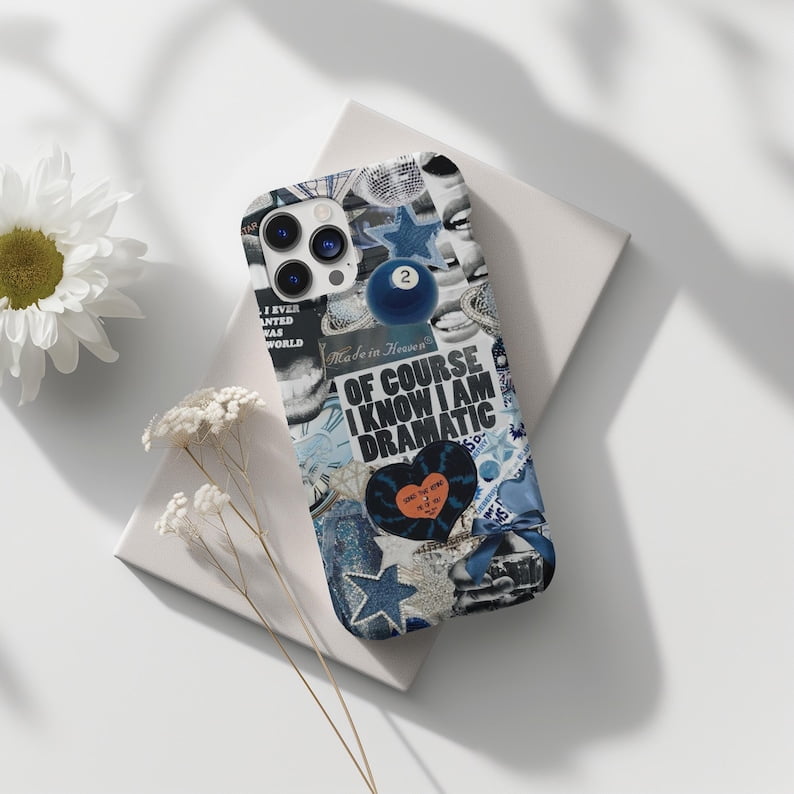 Blue Disco Rockstar Glam Collage Phone Case for iPhone 11 12 13 14 15 ...