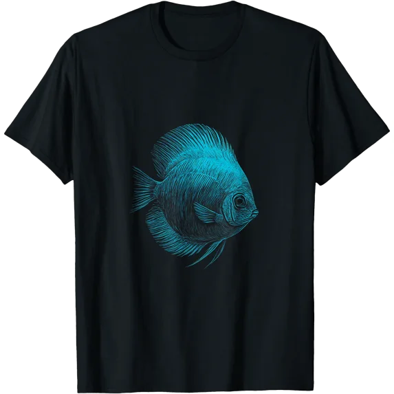 Blue Discus Fish Aquarium Fishkeeper T-Shirt - Walmart.com