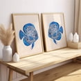 Blue Discus Fish Wall Art Sea Life Room Decor Set 2 Stretched Canvas ...