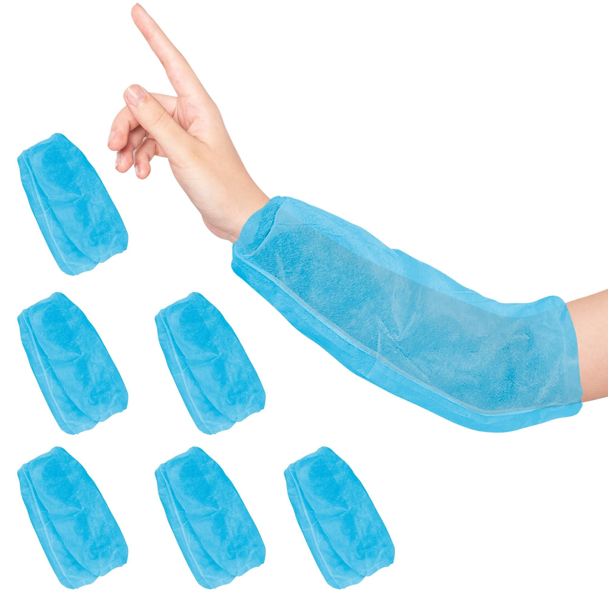Blue Disposable Arm Sleeves, 18 Inches. 200 Pack Disposable Sleeve ...