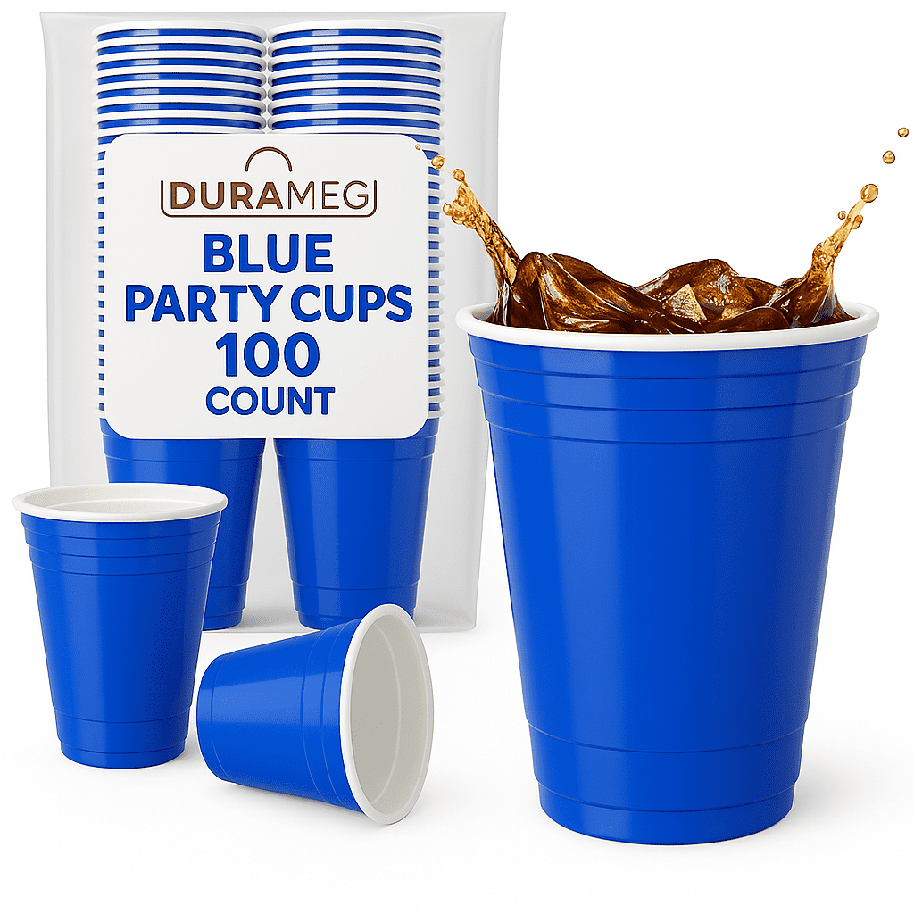 Blue Disposable Large Plastic Cups for Party & Fun Pong Games - 16 oz ...