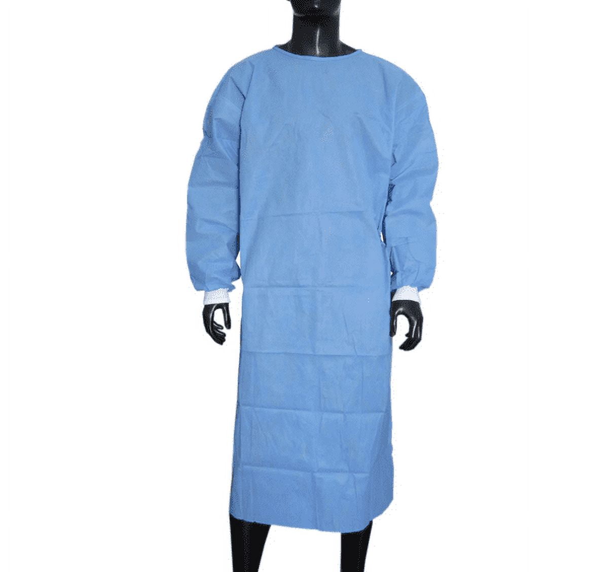 Blue Disposable Medical Surgical Gown with Regular Sleeves 1Pcs ...