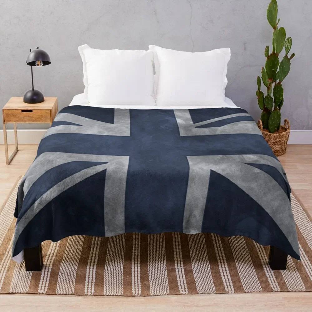 Blue Distressed Union Jack Throw Blanket Custom Furrys Luxury Designer ...