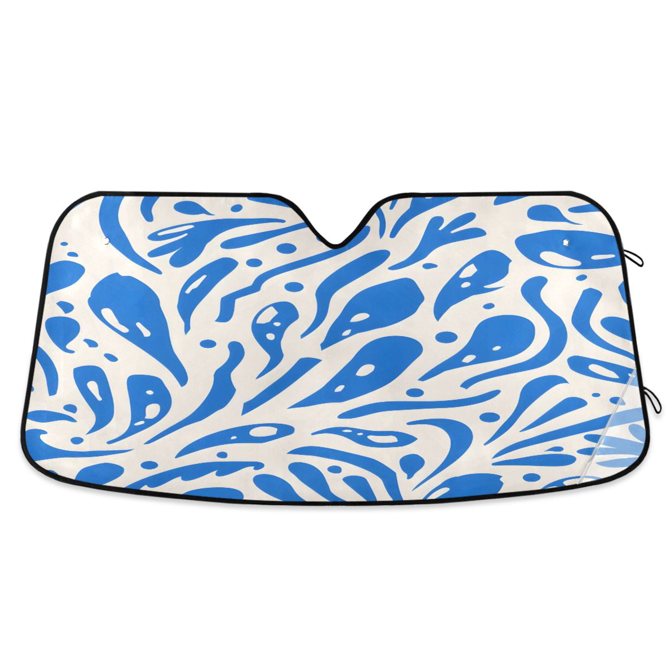 Blue Doddle Graffiti Windshield Sun Shade Automobile Visor Accordion ...