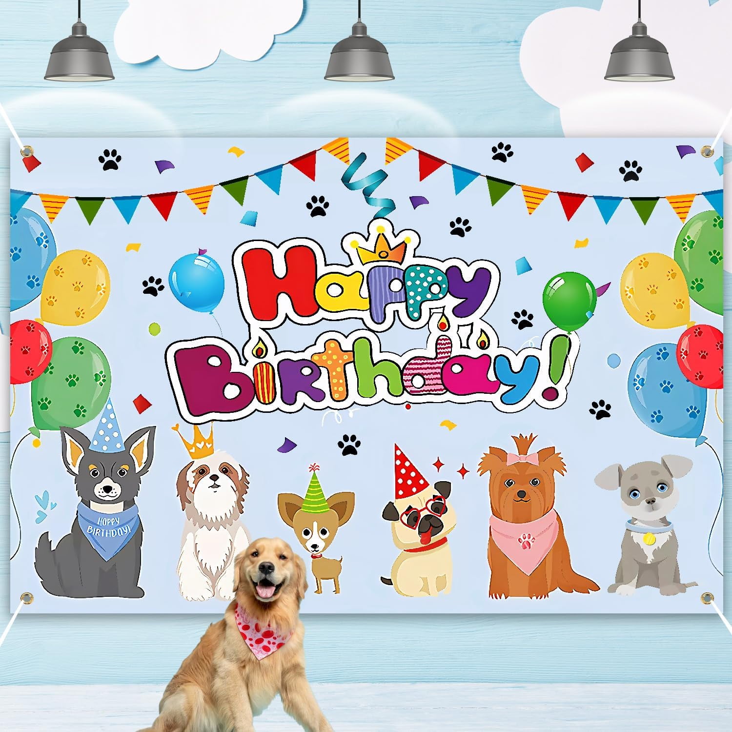 Blue Dog Backdrop Blue Dog Party Decorations Photography Photo ...