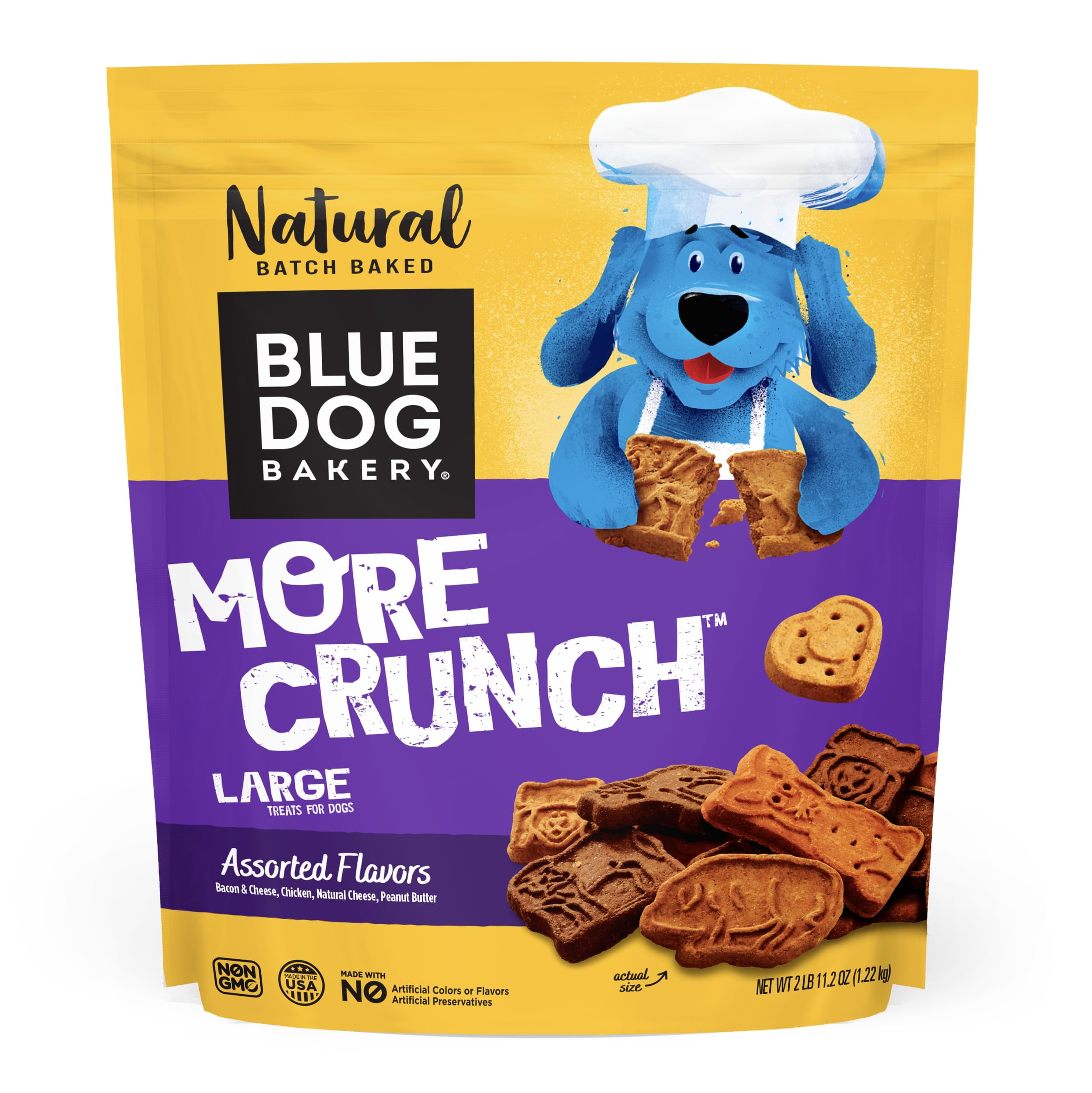 Blue Dog Bakery FEV6 Natural Dog Treats, More Crunch Large, Assorted ...