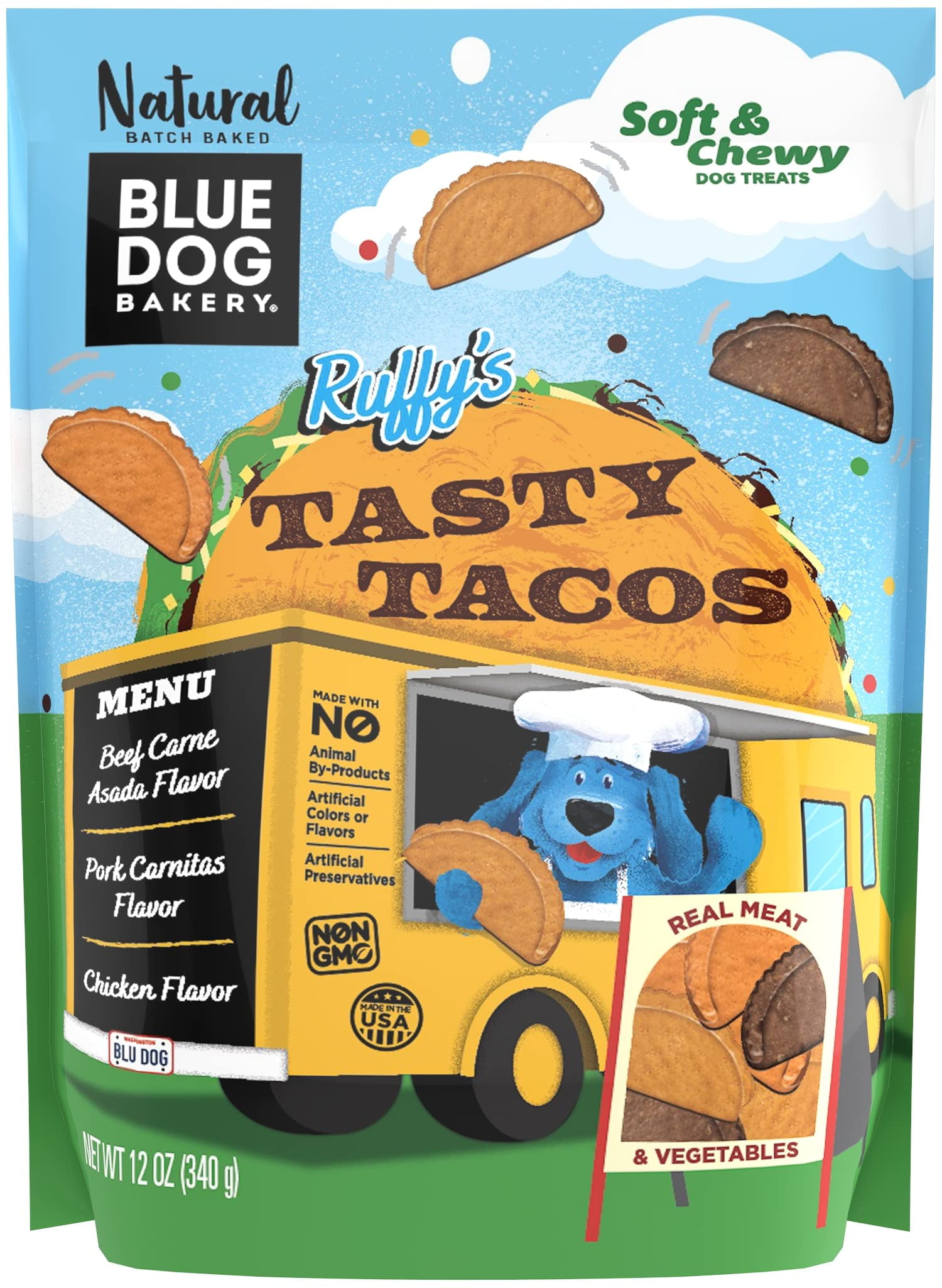 Blue Dog Bakery Tasty DPF11 Tacos Snacks | Small, Soft Chicken, Beef ...