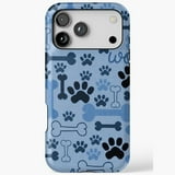 Blue Dog Bones And Paw Prints Pattern Phone Cover for iPhone 11 12 13 ...