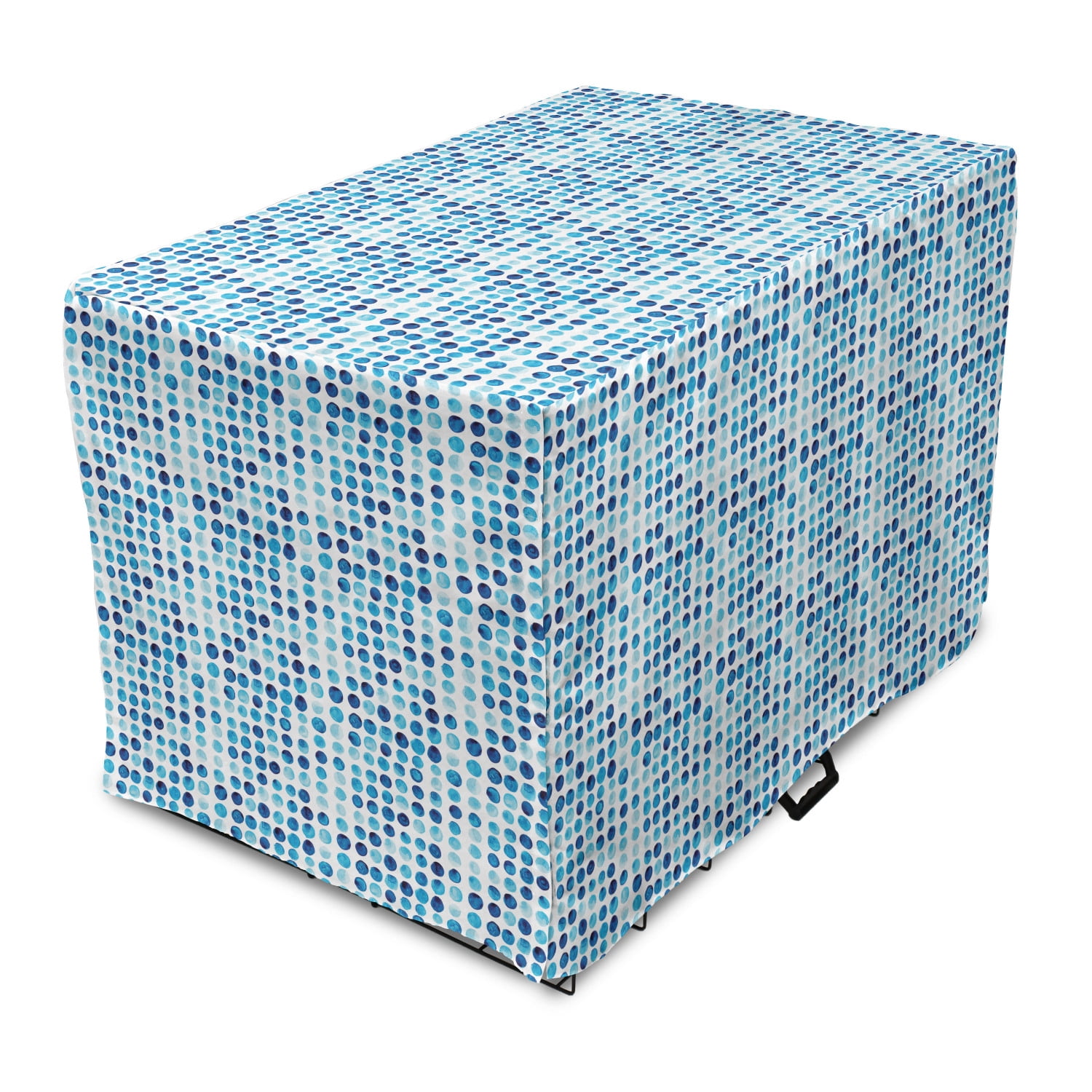 Blue Dog Crate Cover, Retro Hand Drawn Circles Rounds Color Cells ...