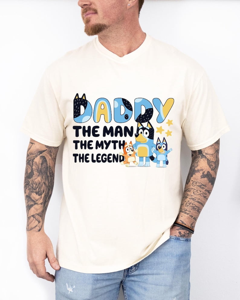 Blue Dog Dad Shirt, Funny Son Daughter T-Shirt, Fathers Day Gift For ...